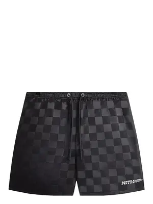 Kith Checkered Satin Collins Short - Black