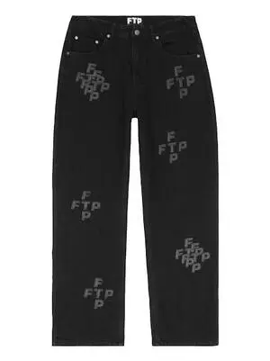 FTP Cross Logo Denim Pant - Black