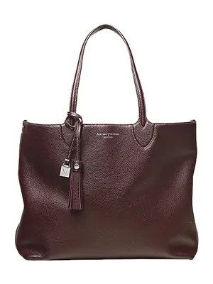 ASPINAL OF LONDON Hudson Oversized Leather Tote Bag - Wine
