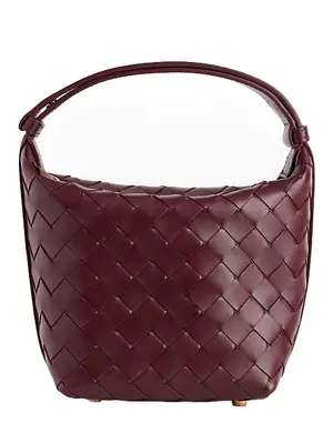Bottega Veneta Wallace Leather Top-handle Bag - Barolo-gold