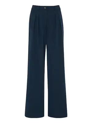 Whistles High-rise Tailored Woven Trousers - Navy