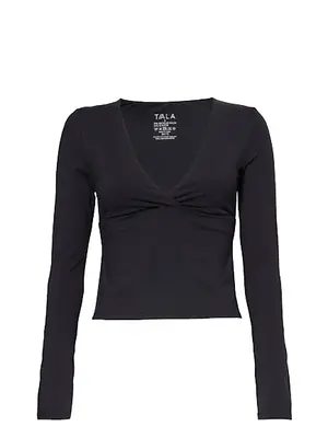 TALA Dayflex Sport V-neck Long-sleeve Top - Shadow Black