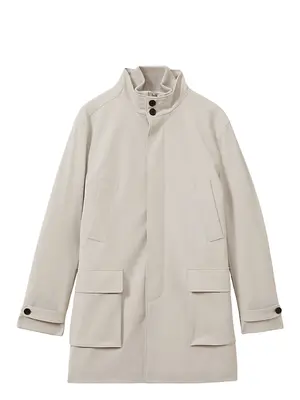 REISS Funnel-Neck Hybrid Coat Stone