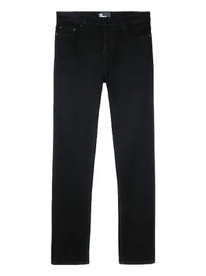 The Kooples Slim-fit Straight-leg Stretch-denim Jeans - Black Washed