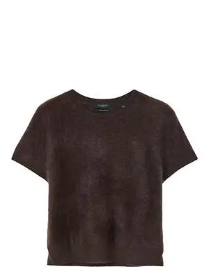 ALLSAINTS Rebel Crew-neck Brushed Cashmere T-shirt - Oxblood Red