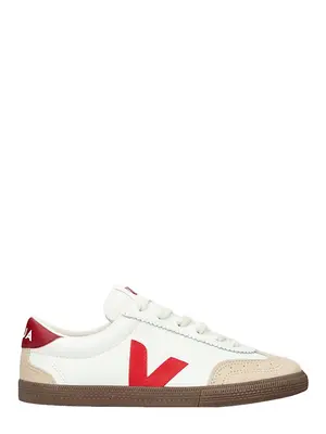 VEJA Logo-embroidered Canvas Low-top Trainers - Red