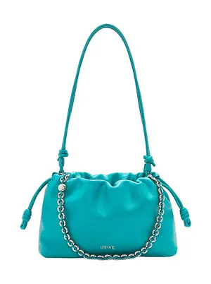 Loewe Loewe Flamenco Medium Leather Shoulder Bag Deep Turquoise