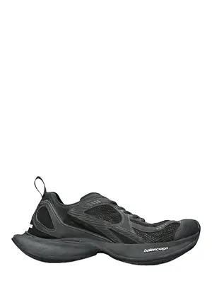 Balenciaga Circuit Runner Mesh And Faux-leather Low-top Trainers - Black