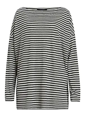 ALLSAINTS Rita Striped Cotton-blend T-shirt - Chalk/ink
