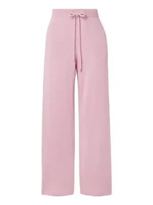 THE ELDER STATESMAN Cashmere Wide-leg Track Pants - Gray