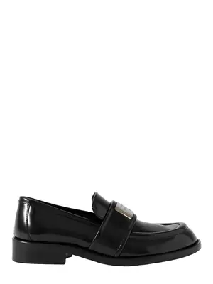 Acne Studios Embellished Glossed-leather Loafers - Black