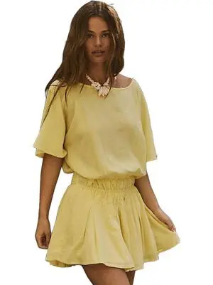 Free People Free People Sutton Mini Dress Mellow Yellow