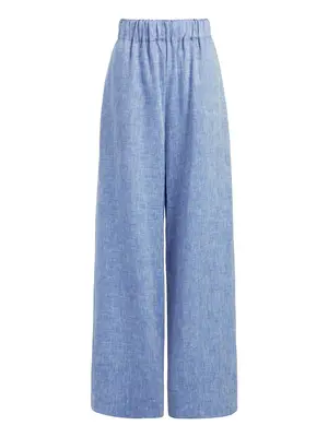 Bondi Born Universal Linen Trousers - Blue