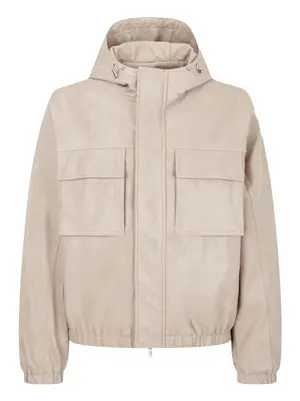 STUDIO TOMBOY Faux-leather Hoodie - Neutrals