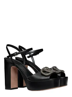 Valentino Garavani Vlogo Signature Platform Sandals - Black