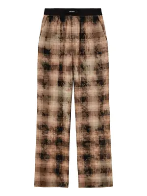 Palm Angels Check-print Track Pants - Brown