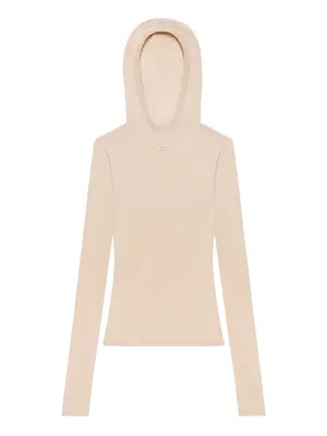 COURREGES Hooded Knitted Top - Neutrals