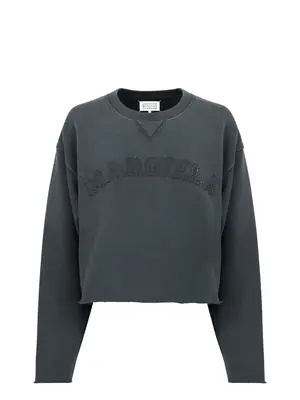 MAISON MARGIELA Logo-appliqué Cotton Sweatshirt - Grey