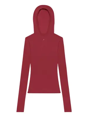 COURREGES Hooded Knitted Top - Red