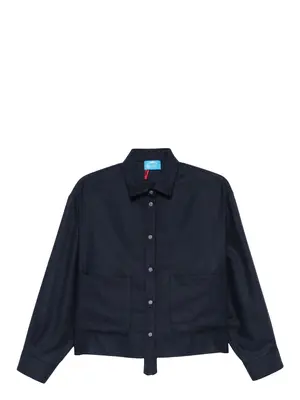 MERCI Raw Cut-hem Shirt - Blue