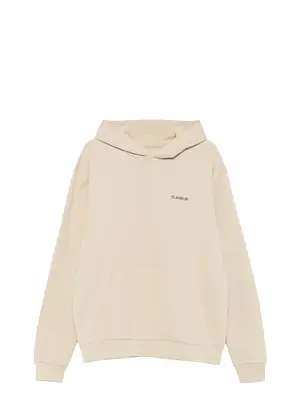 FLANEUR Rubberised-logo Hoodie - Neutrals