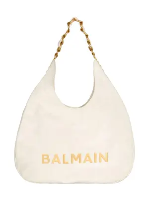 Balmain 1945 Soft Hobo Shoulder Bag - White