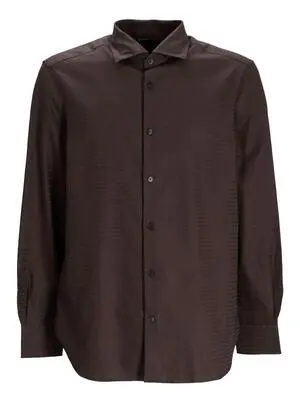 Emporio Armani Logo-jacquard Shirt - Brown
