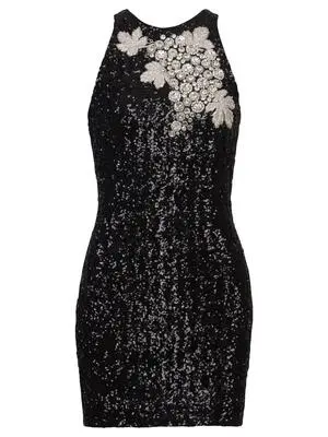 Balmain Grape-embellished Sequin Mini Dress - Black