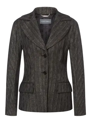 Alberta Ferretti Pinstriped Single-breasted Blazer - Grey