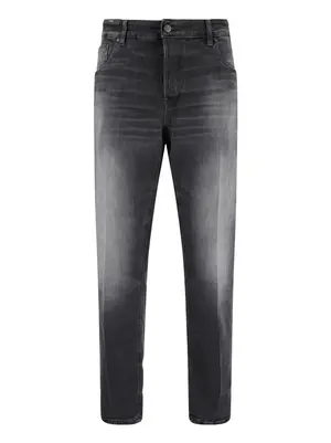 PT TORINO Slim-cut Jeans With Whiskering - Black
