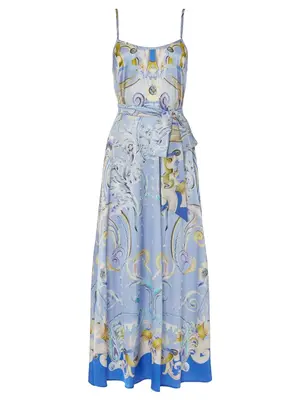 TEMPERLEY LONDON Carline-print Slip Dress - Blue