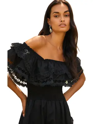 Peixoto Peixoto Wyatt Off-The-Shoulder Mini Dress Black