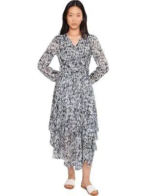 Vince Camuto V-neck Tie Waist Maxi Dress - Blue