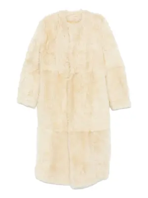 TOTÊME Silky Shearling Long Coat - Neutrals