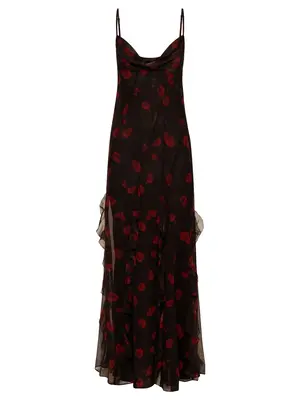 NICHOLAS Nicholas Kamila Floral Gown Black