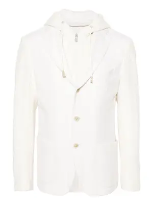 Eleventy Panelled Design Jacket - White