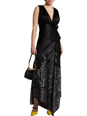 Etro Jacquard Silk Maxi Dress - Black