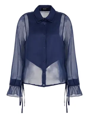GIORGIO ARMANI Giorgio Armani Semi-Sheer Silk Top