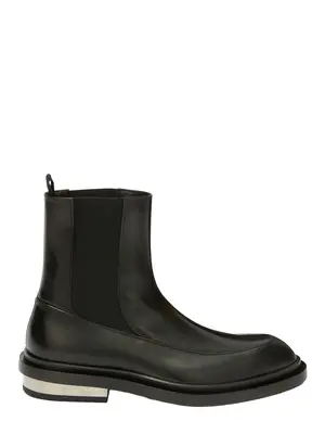 JIL SANDER Leather Chelsea Boots - Black