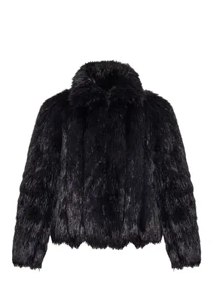 Balenciaga Faux-fur Jacket - Black
