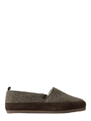 Mulo Shearling-lined Wool Loafers - Brown
