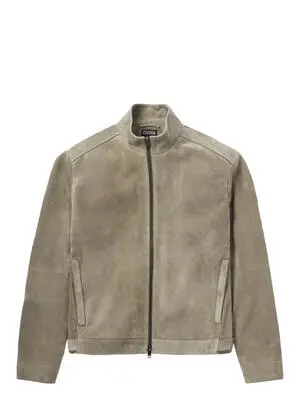 Zegna Suede Biker Jacket - Neutrals