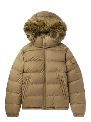 Moncler Mayaf Faux Fur-trimmed Quilted Down Jacket - Neutrals