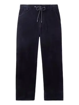 Moncler Straight-leg Cotton-corduroy Trousers - Blue