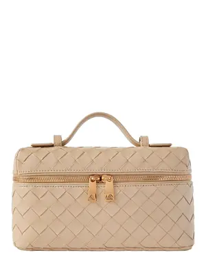 Bottega Veneta Bottega Veneta Bang Bang Vanity Intrecciato Leather Tote Beige