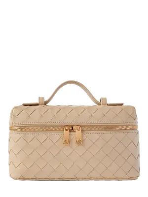 Bottega Veneta Bottega Veneta Bang Bang Vanity Intrecciato Leather Tote Neutrals