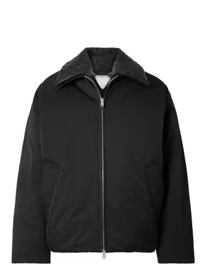 Bottega Veneta Intrecciato Leather-trimmed Down Jacket - Black