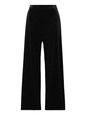 Borgo De Nor Henley Crystal-embellished Velvet Pants - Black