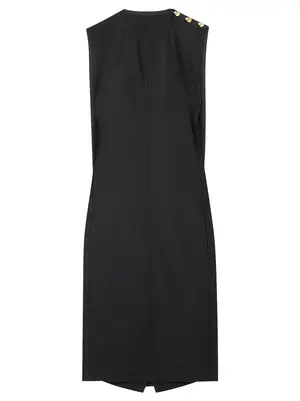 BOTTEGA VENETA Bottega Veneta Cape-Effect Ribbed Wool-Blend Dress
