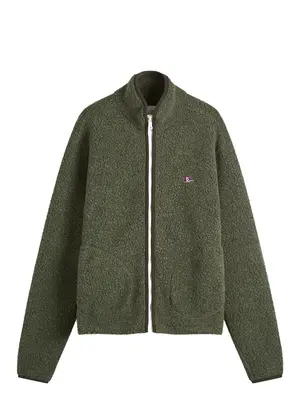 DRAKE'S Boucle Wool Fleece Jacket - Olive